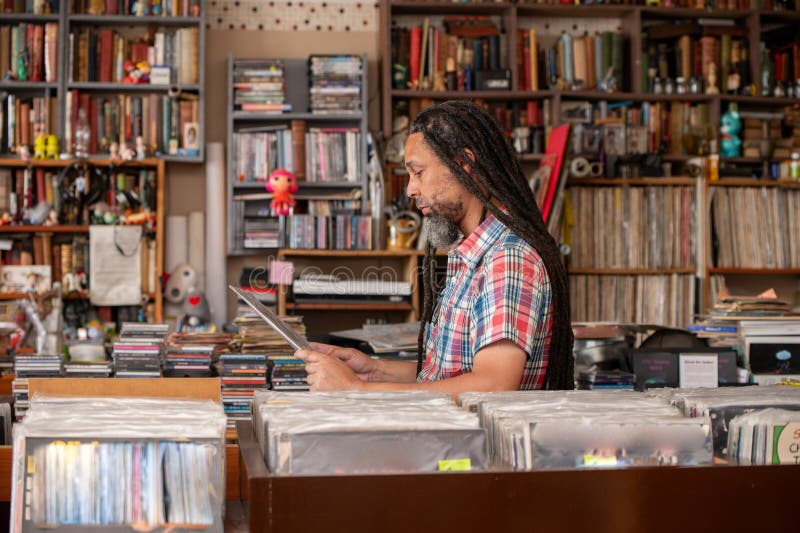 Man Seen Searching through Vinyl Records Stock Image - Image of stack ...