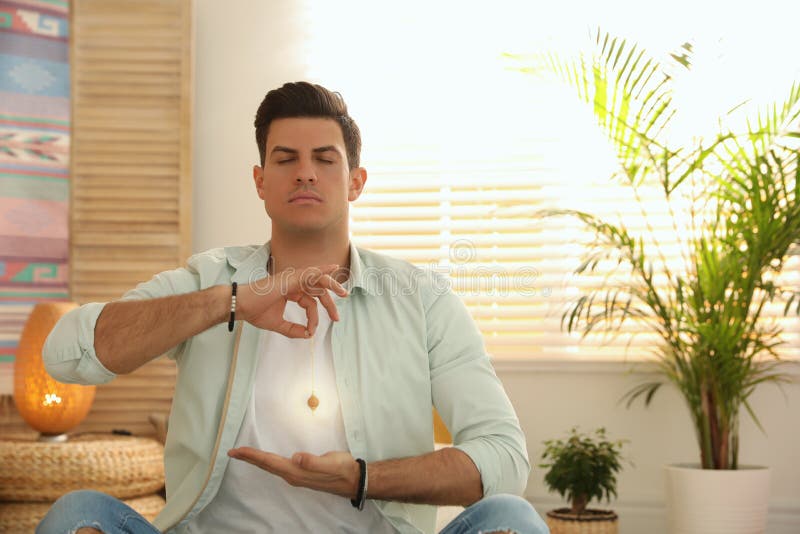 Man during Self-healing Session in Room Stock Image - Image of expert ...