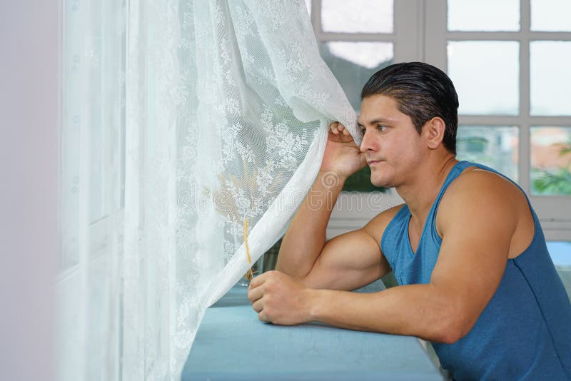 Man Self Isolation Alone at Home during Lockdown Stock Photo - Image of ...