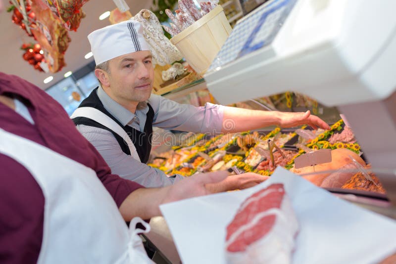 Man Selling at Food Counter Stock Photo - Image of canteen, middle ...