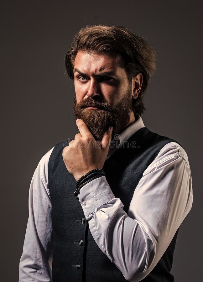 Man Serious Bearded Businessman Stylish Formal Outfit Manhood Concept