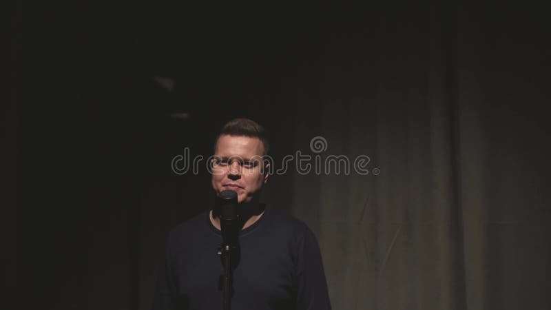 A Person Speaks into a Microphone Stock Video - Video of public, modern ...