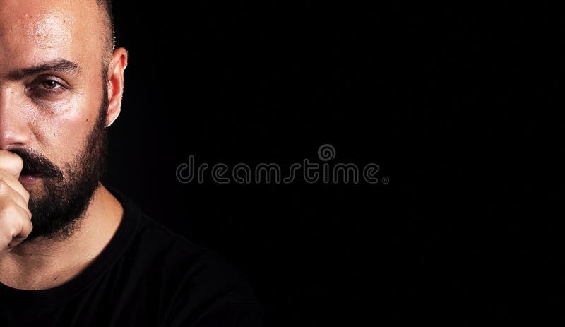 Man is Serious Portrait stock image. Image of good, hairs - 46312397