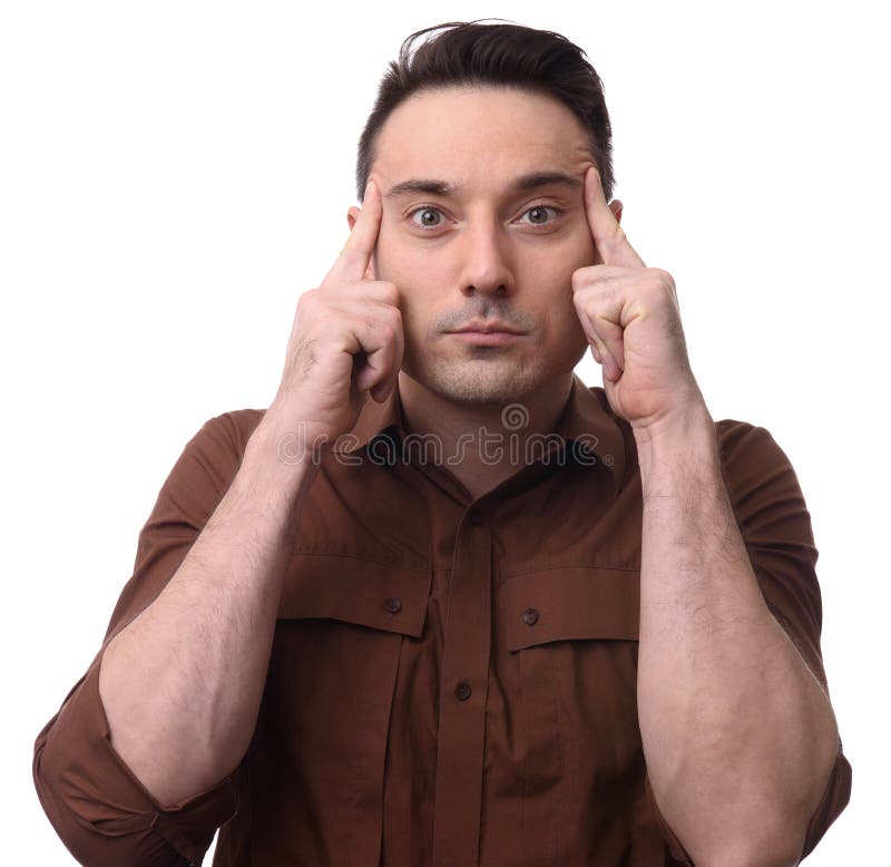 Man Serious Thinking about Something Stock Image - Image of ideas ...