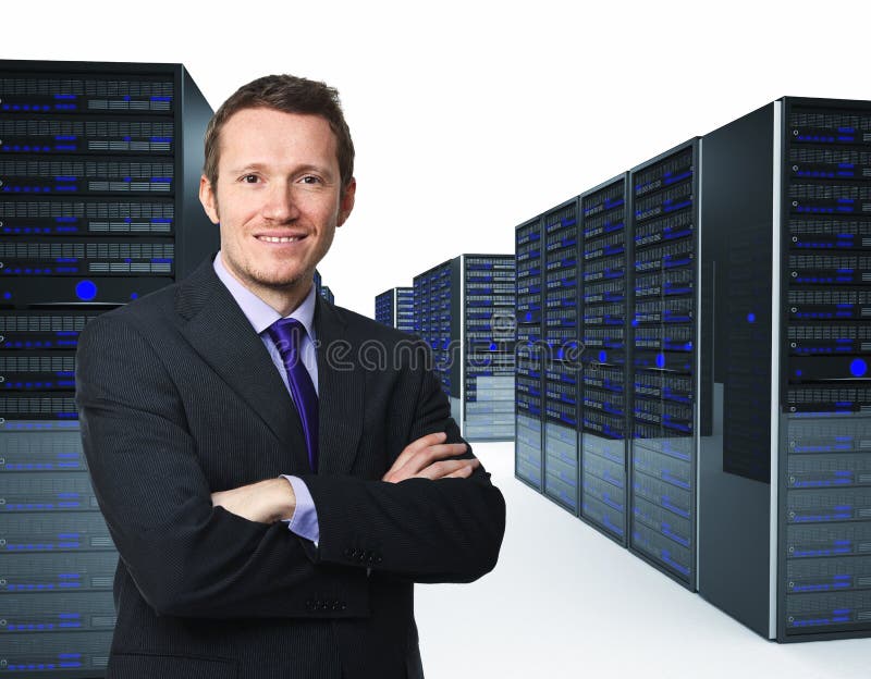 Young it Engeneer in Datacenter Server Room Stock Photo - Image of ...