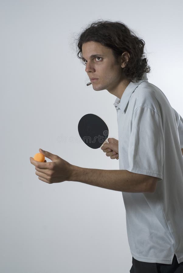 Man Serving Ping-pong Ball-Vertical Stock Image - Image of partner ...