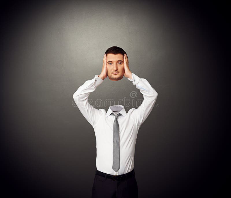 Man with the Severed Head in His Hands Stock Photo - Image of serious ...