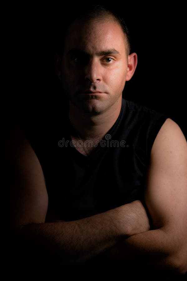 Man in the shadow stock image. Image of serious, black - 62579483
