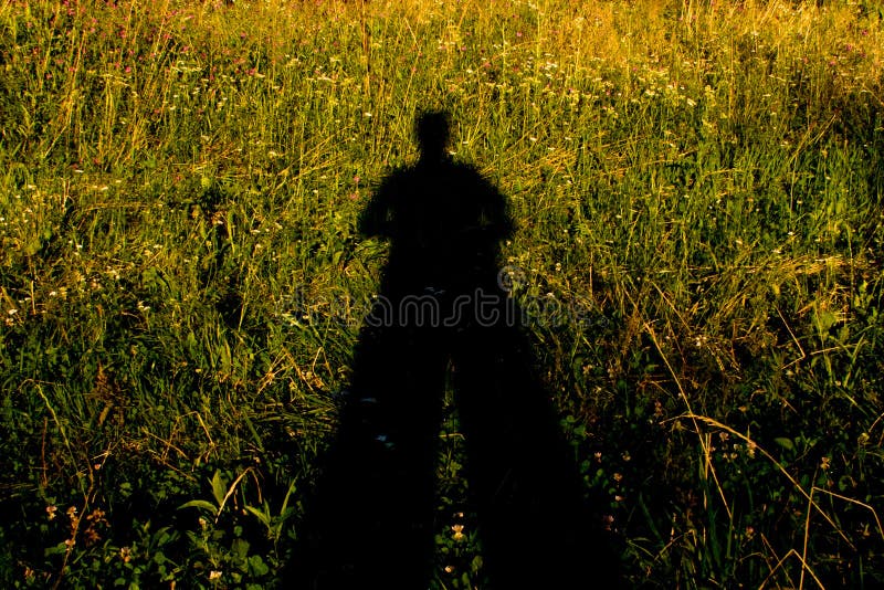Man shadow stock photo. Image of grass, human, yellow - 42447882