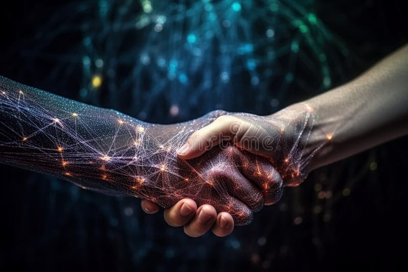 Man Shakes Hands with Neural Networks. Concept of Collaboration and ... Man Shakes Hands with Neural Networks. Concept of Collaboration and ...