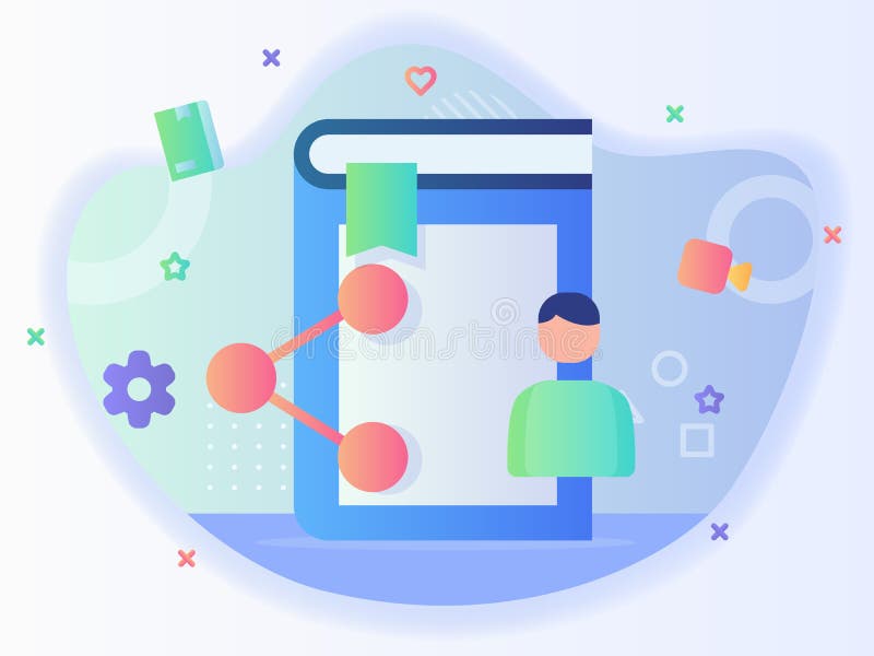 Man Share Bookmark Icon with Modern Flat Style. Stock Vector ...