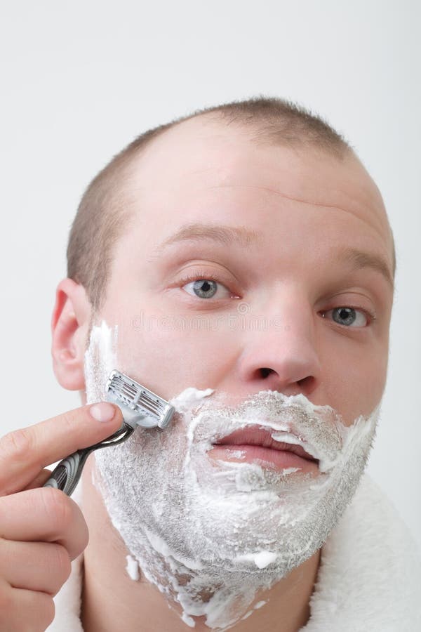 Man shave stock photo. Image of domestic, morning, beautiful - 24553812