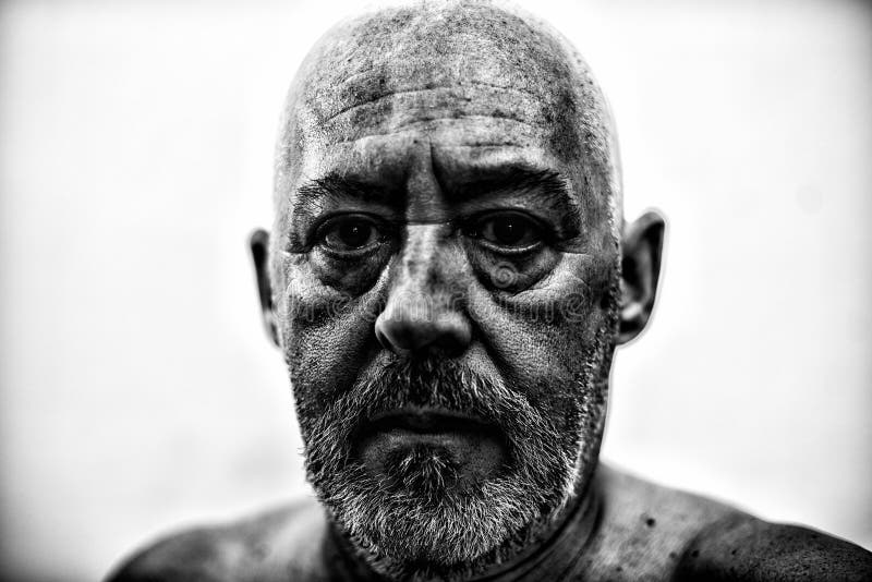 Man Shaved Head Disturbing Gaze Stock Photos - Free & Royalty-Free ...