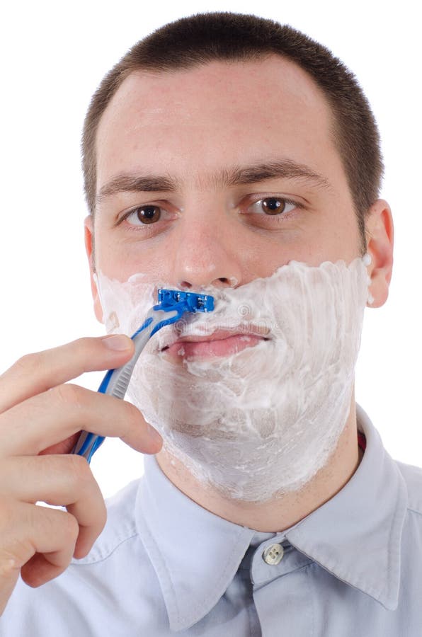 Man shaving 2 stock photo. Image of head, care, hair - 17667548