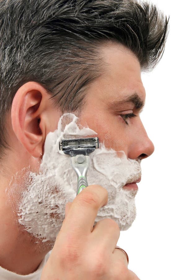Shaving man stock image. Image of grooming, shaving, lovely - 14410193