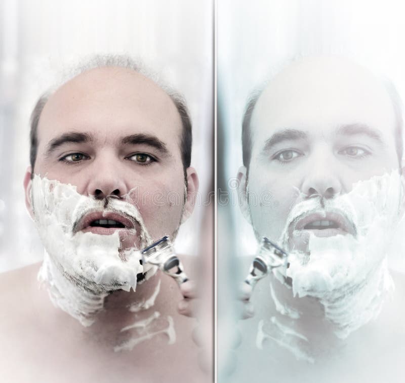 Man shaving face stock photo. Image of people, human - 23254866