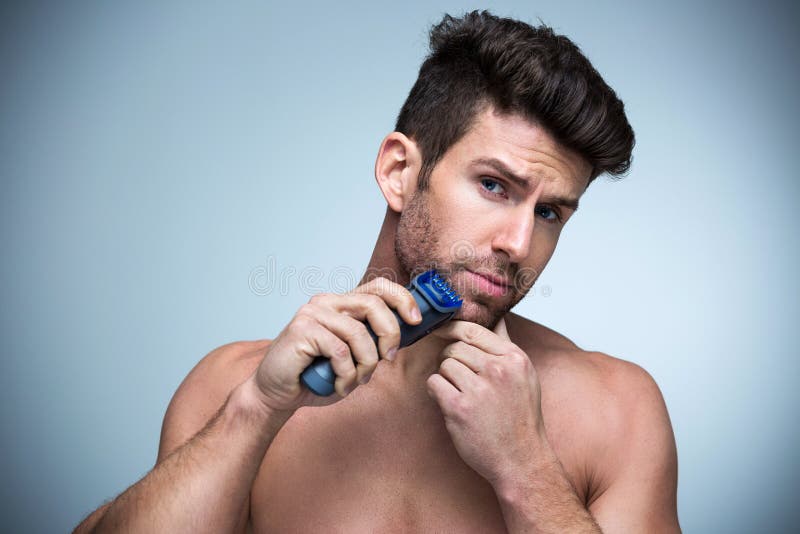 Man shaving stock image. Image of grooming, confident - 80323771