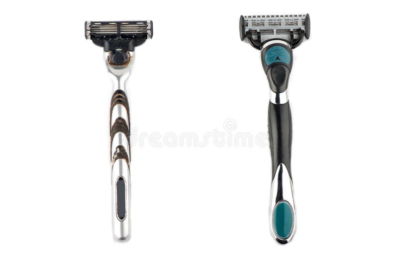 Man Shaving Razor Isolated. Man Shave Razor Close Up Stock Image ...