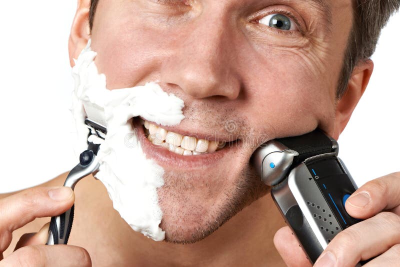Man shaving with razors stock image. Image of freshness - 49702315