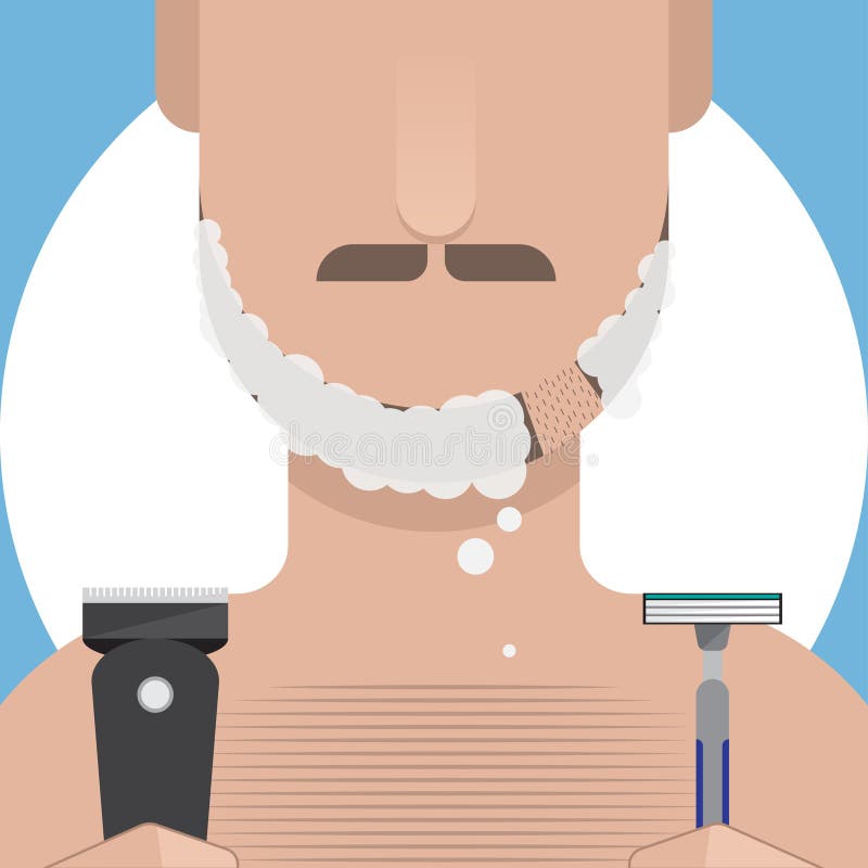 Man Shaving stock vector. Illustration of cream, vector - 93853371