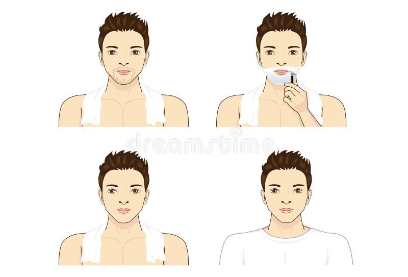 Portrait Man Shaving Stock Illustrations – 294 Portrait Man Shaving ...