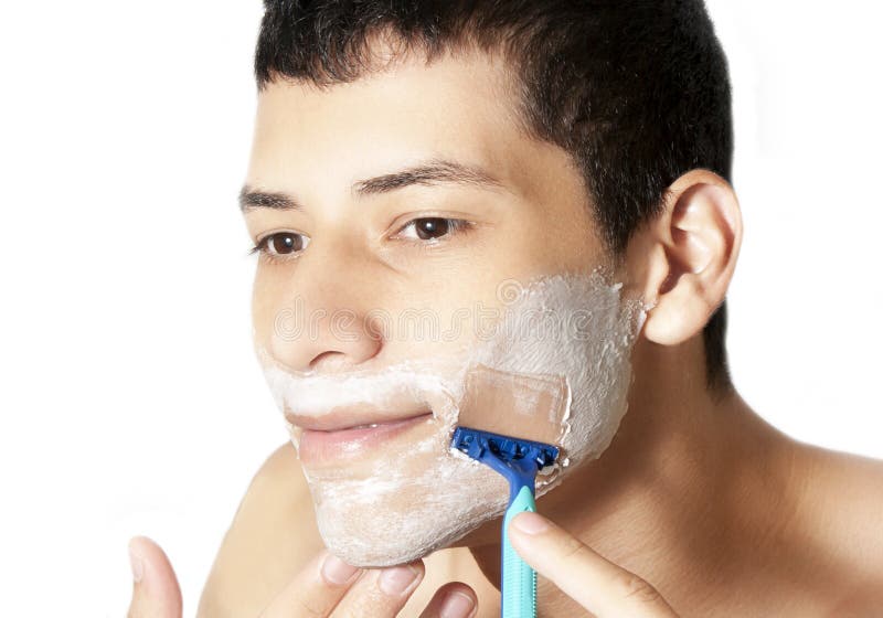 Man shaving stock photo. Image of beauty, healthy, shaving - 35154614