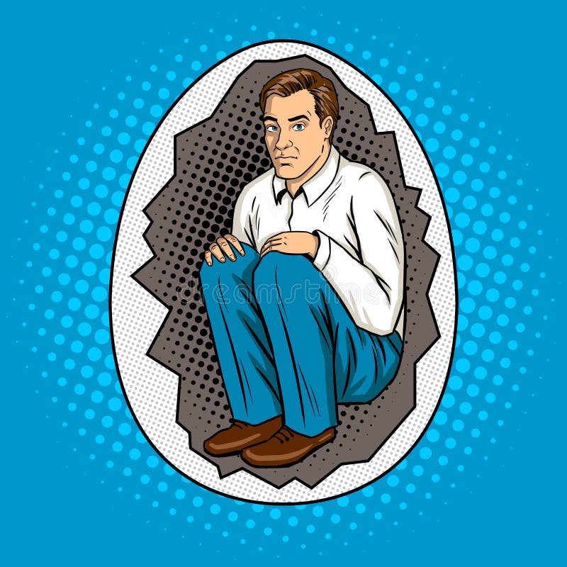 Man in Shell Metaphor Pop Art Style Vector Stock Vector - Illustration ...