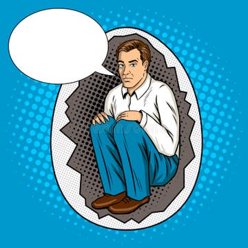 Man in Shell Metaphor Pop Art Style Vector Stock Vector - Illustration ...