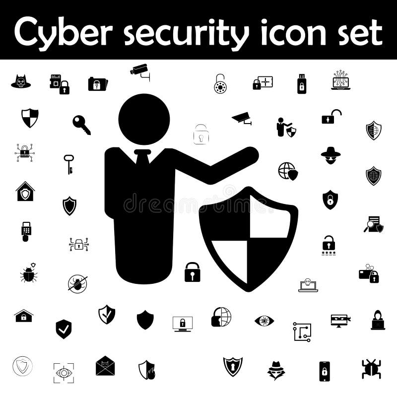 Man Shield and Protect Icon. Cyber Security Icons Universal Set for Web ...