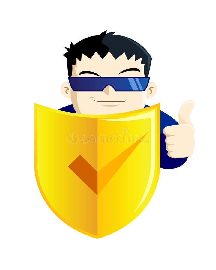 MAn with Shield protector stock vector. Illustration of protector ...