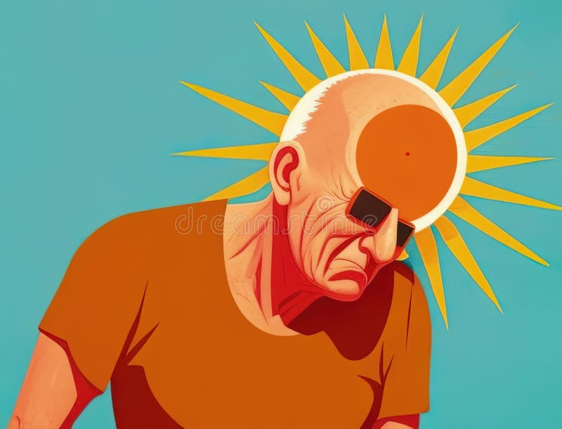 A Man Shielding His Eyes from the Glaring Sun a Reminder of the Effects ...