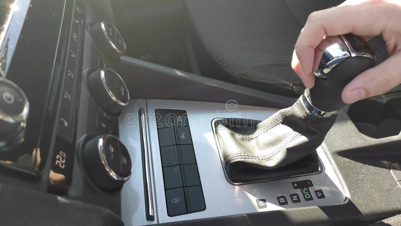 Man Shifting Gear, Close Up of Hand on Automatic Modern Gear Dsg7 Stock ...