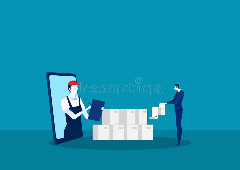 Man Shipping Tracking by Mobile, Delivery by Plane,Logistics Worldwide ...