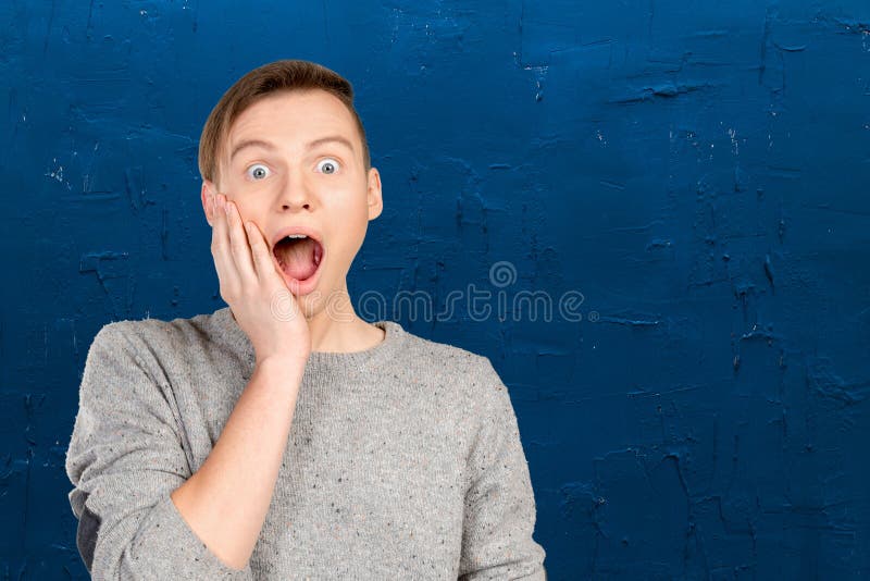 Man with Shocked Facial Expression Stock Image - Image of portrait ...