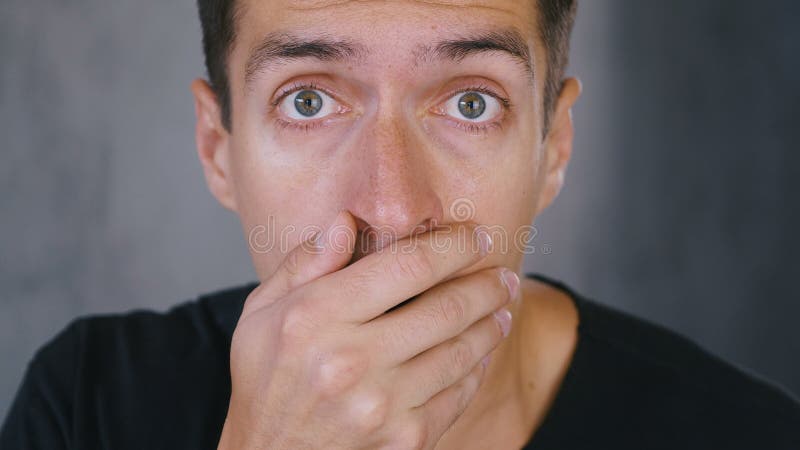 Man Is Shocked To See Something Terrible Shocked Stunned Man Stock