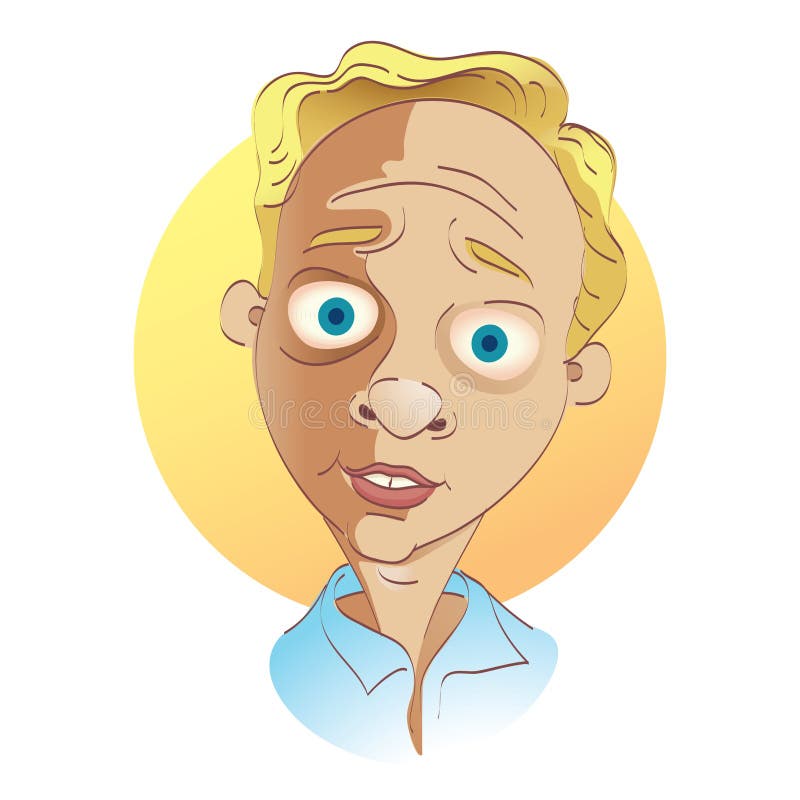 Man with Shocking Expression. Vector Illustration Decorative Design ...