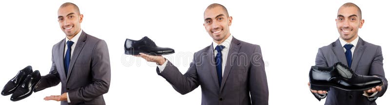 The Man with Shoes Isolated on White Stock Photo - Image of formalwear ...