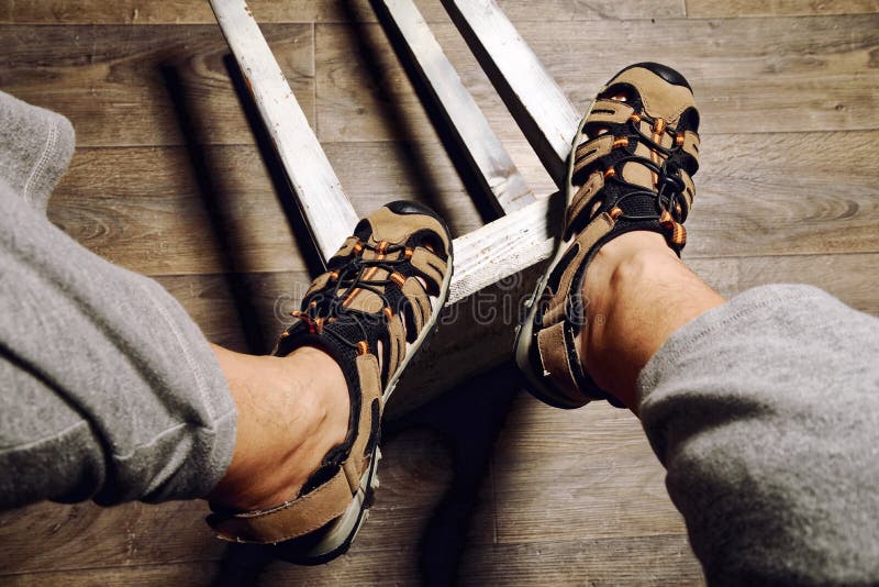 Man Shoes - Selfie from Top View Stock Image - Image of boot, trekking ...