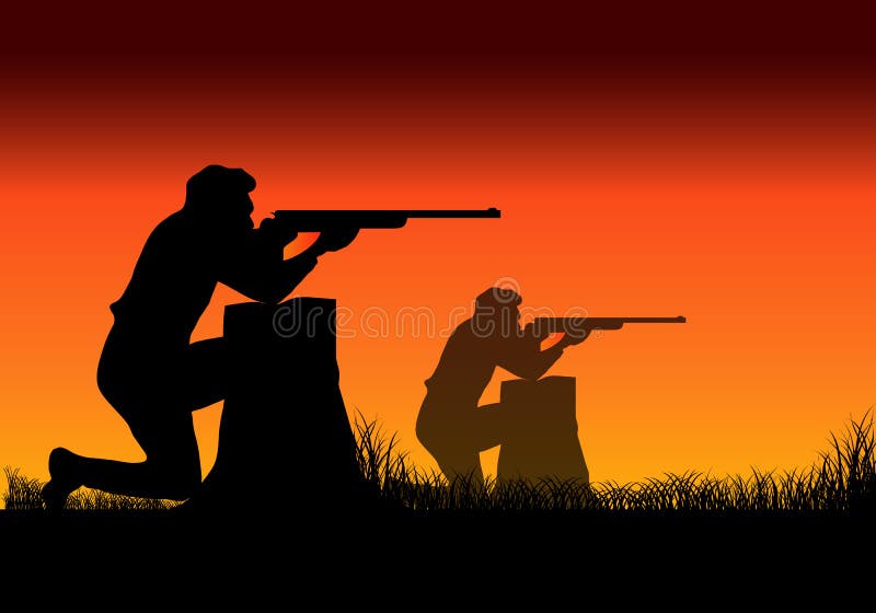 Man shoot a gun stock vector. Illustration of wild, shoot - 32930112