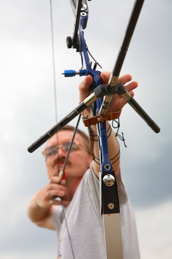 Man Shooting To Archery Target Stock Image - Image of lifestyle ...