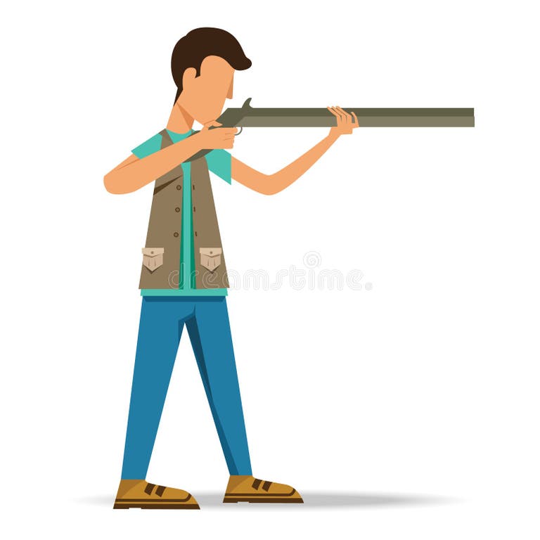Man Shooting. Vector Illustration Decorative Design Stock Vector ...