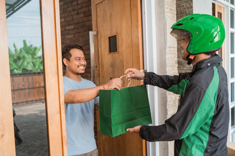 Man Shopping Online and Delivered Stock Photo - Image of order ...