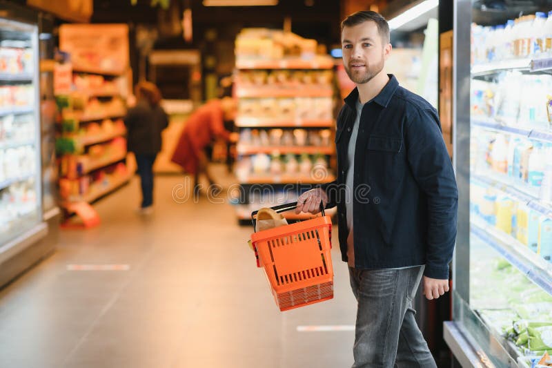 Man Shopping in a Supermarket Stock Image - Image of people, commerce ...