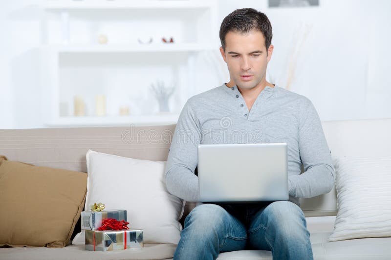 Man shopping in website stock photo. Image of recreational - 269813880