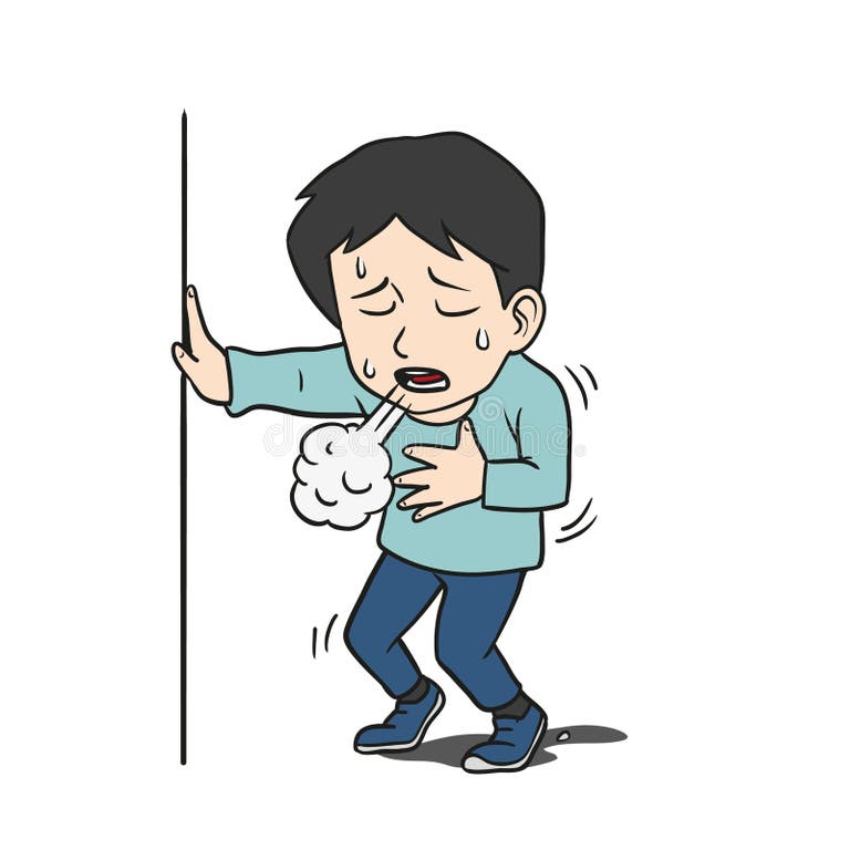 Man with Shortness of Breath Stock Vector - Illustration of illness ...