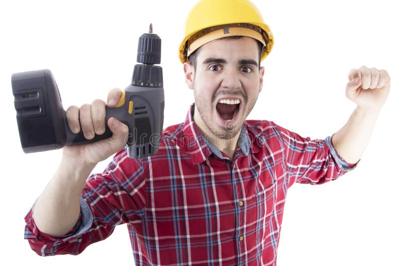 Successful job man stock photo. Image of editor, drill - 97240616