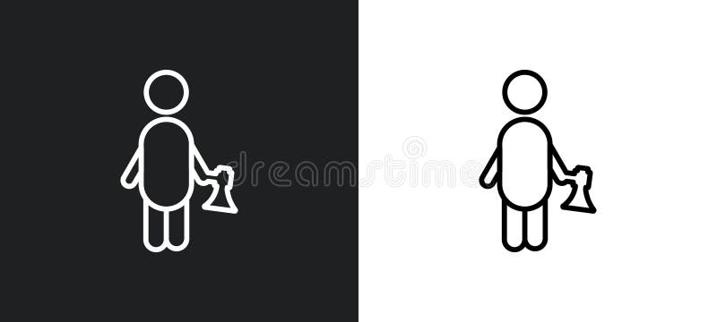Man Shouting Outline Icon in White and Black Colors. Man Shouting Flat ...