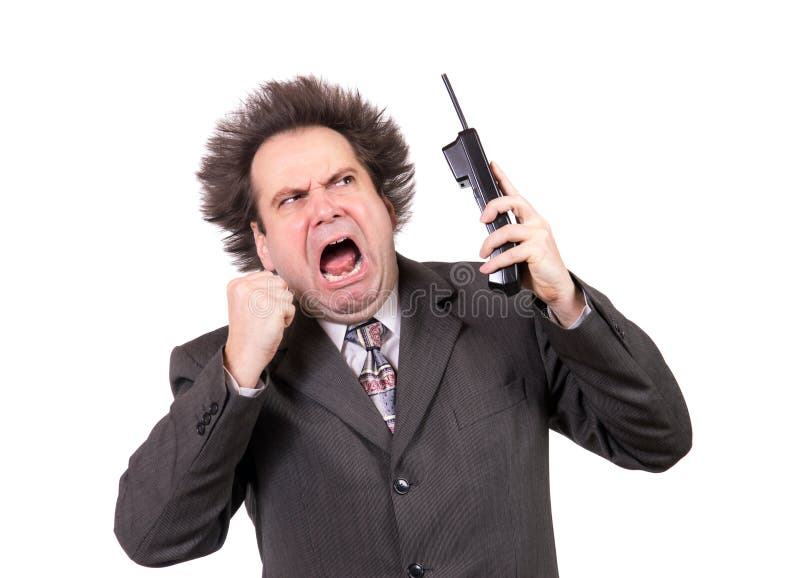Man shouting into a phone stock image. Image of head - 59596319