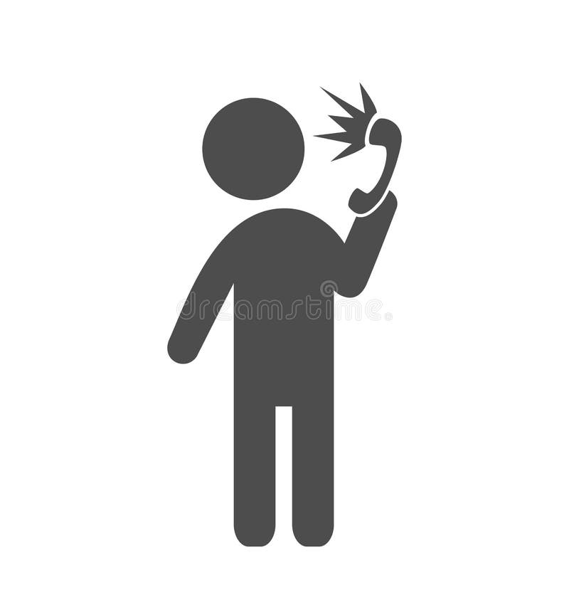 Man With Shouting Phone Flat Icon Pictogram Isolated On White Stock ...