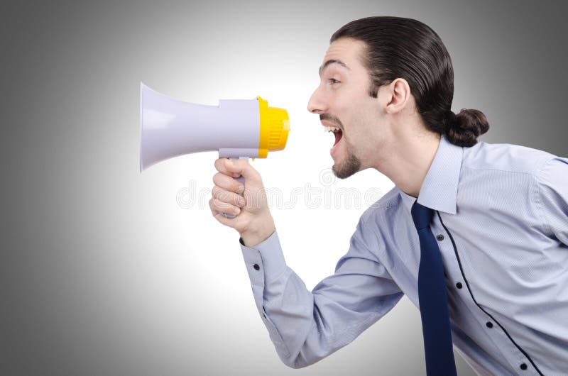 Man shouting and yelling stock image. Image of noise - 47828677